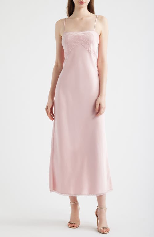 LOVESHACKFANCY Isolie Lace Satin Maxi Dress